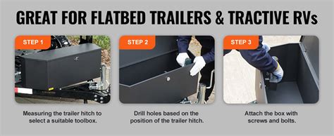 Vevor Trailer Tongue Box Heavy Duty Trailer Tongue Tool Box Storage Organizer With