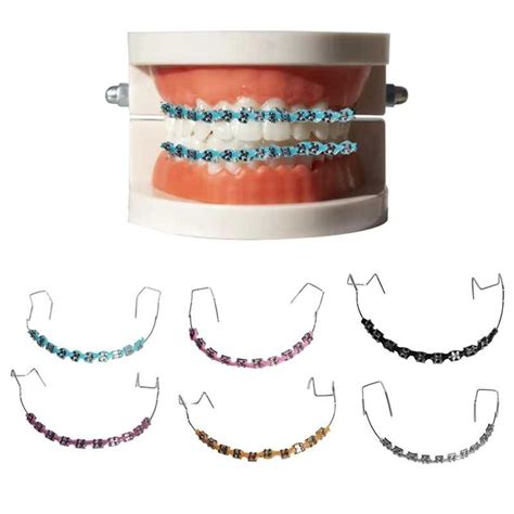 Braces 1 Fashion Pair Colorful Temporary Tooth Decoration With Metal