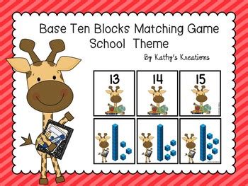 Base Ten Blocks Matching Babe Theme By Kathy S Kreations TpT