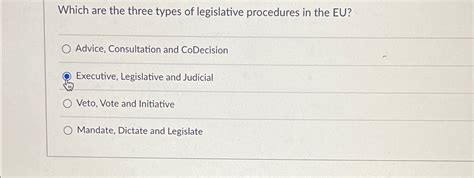 Solved Which Are The Three Types Of Legislative Procedures