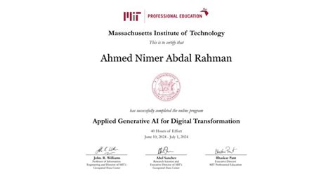 Ahmed Abdal Rahman On Linkedin Applied Generative Ai For Digital Transformation • Ahmed Nimer