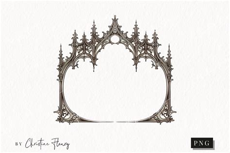 Vintage Gothic Frame Clipart Halloween Graphic By Christine Fleury