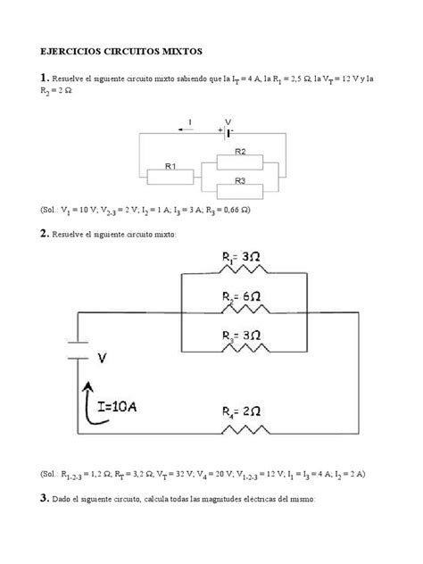Ejercicios Circuitos Mixtos | PDF