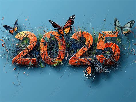 변태 스타일 2025 글꼴 배경 Png 일러스트 무료 다운로드 Lovepik