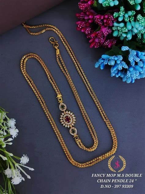 Imitation Brass Traditional Gold Plated Mugappu Chain Size 24 Inches