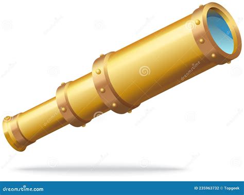 Pirate With Spyglass On A Beach Vector Illustration