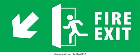 Emergency Fire Exit Sign Running Man Stock Vector Royalty Free