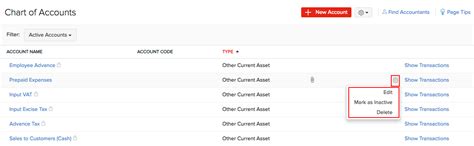 Configure Chart Of Accounts Faq Zoho Books