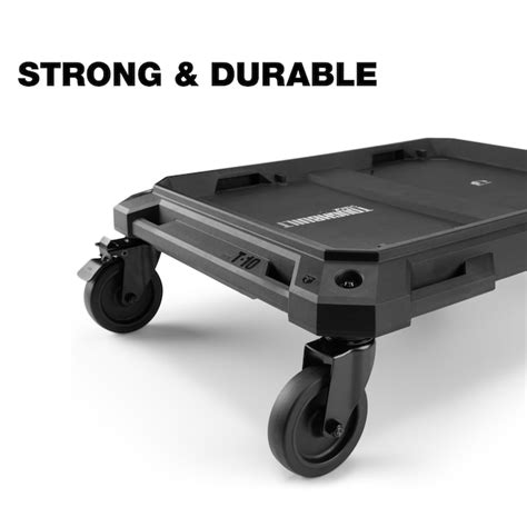Toughbuilt Stacktech Plastic Metal Rolling Tool Box Mount 1 4 Wheel Cart In The Tool Storage