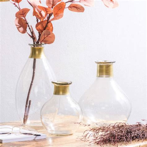 Clear Glass Bud Vase Set Divija By Mytri Designs