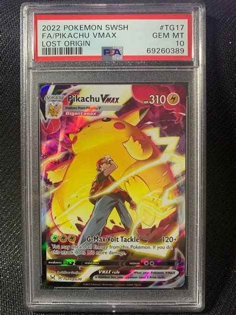 Mavin PSA 10 GEM MINT Pikachu VMax Lost Origins TG17 CHARACTER FULL