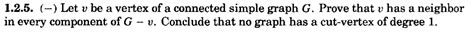 Solved Let V Be A Vertex Of A Connected Simple Chegg