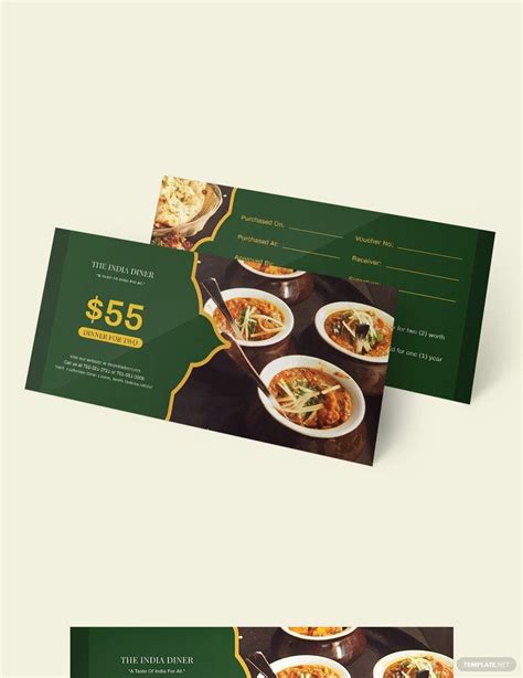 Free Meal Voucher Templates Editable And Printable