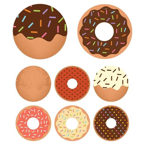 Donut Doughnut Food Clipart Cartoon Set 32499811 Vector Art At Vecteezy