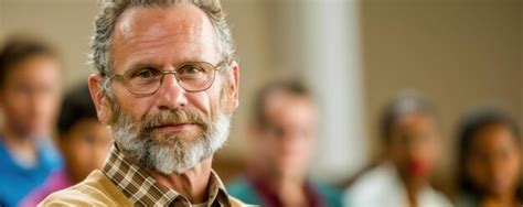 Knowledgeable Instructor Examining Students Progress In A Classroom