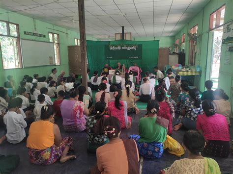 ငပုတောမြို့ အခြေခံပညာအထက်တန်းကျောင်း အ မ က ဥယျာဉ်ကုန်းတွင် ဝါဆိုသင်္ကန်း ဆက်ကပ်လှူဒါန်းပွဲ အခမ