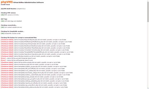 Attempting To Install PhpVMS TemplateSet Class Php On Line 231