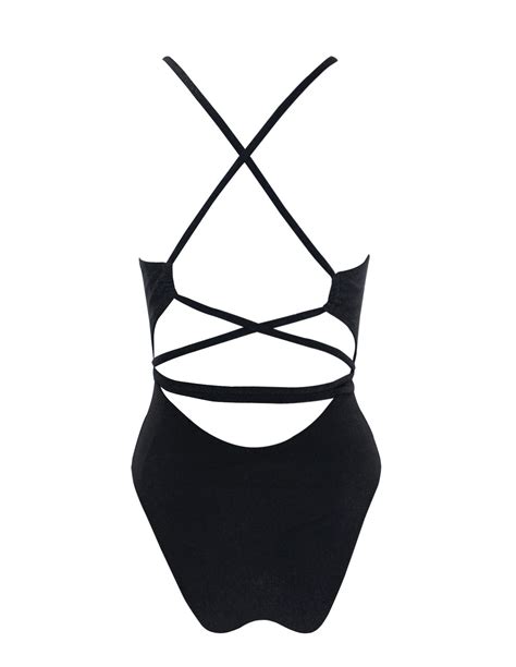 Terry Black One Piece With Straps Emma Swimwear