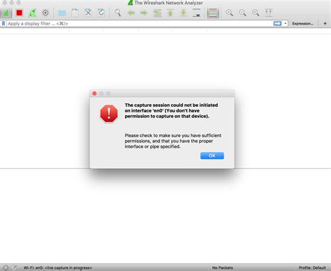 wireshark you don t have permission to capture on that device mac