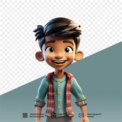 Modelo D De Personagem De Desenho Animado Psd Isolado Em Fundo Transparente PSD Premium