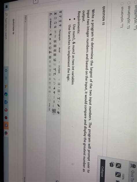 Solved Quiz Toe Strcpy MyStr T Strcat MyStr Chegg