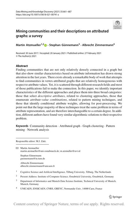 Pdf Mining Communities And Their Descriptions On Attributed Graphs A