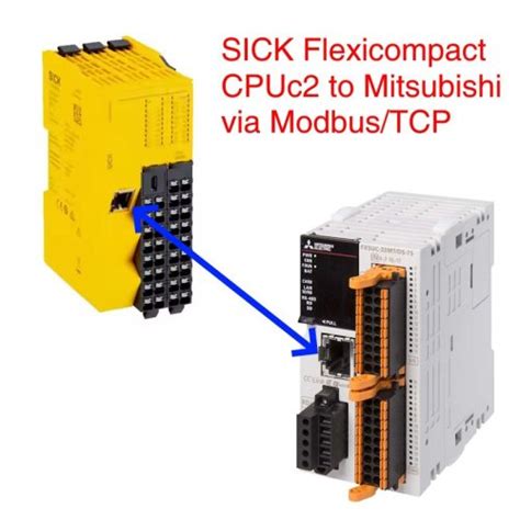 Sick Flexicompact Cpuc2 To Mitsubishi Fx5 Iq F Via Modbustcp Simple