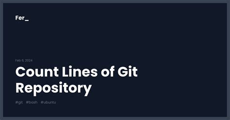 Count Lines Of Git Repository Fer