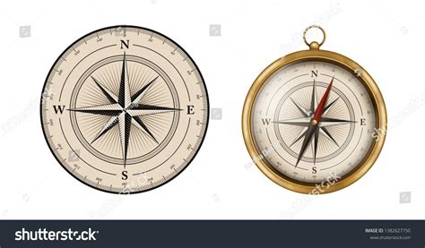 Compass Rose Design Set Includes Vintage Stock Vector Royalty Free