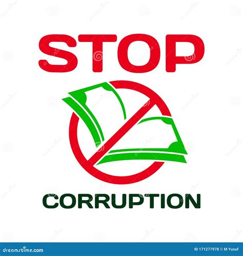 Lettering Stop Corruption Day Vector For International Anti Corruption