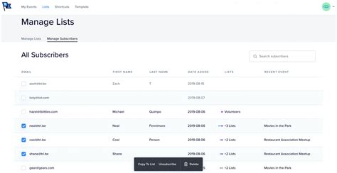 Add And Segment Subscribers With Custom Lists For Promoter The Events