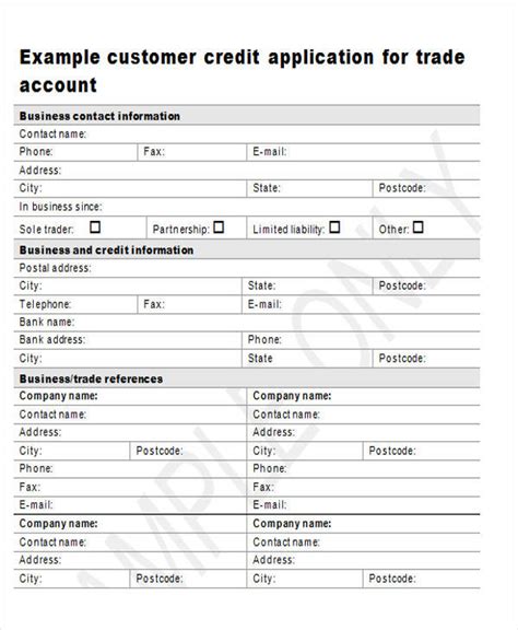Customer Application Form Template You Might Register New Patients