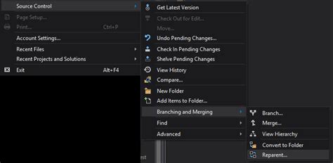 Visual Studio 2013 TFS Separate Branch From Parent Stack Overflow