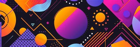 Vibrant Modern Geometric Shapes Premium AI Generated Image
