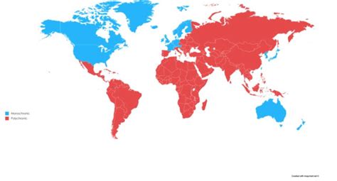 Map Of Monochronic And Polychronic Cultures Habitgrowth 2020