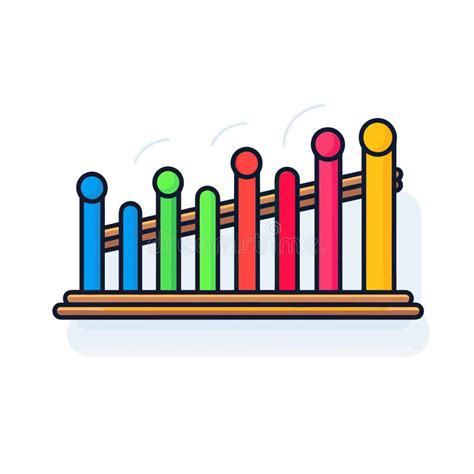 Vector Of A Vibrant And Colorful Row Of Sticks In A Vector Illustration