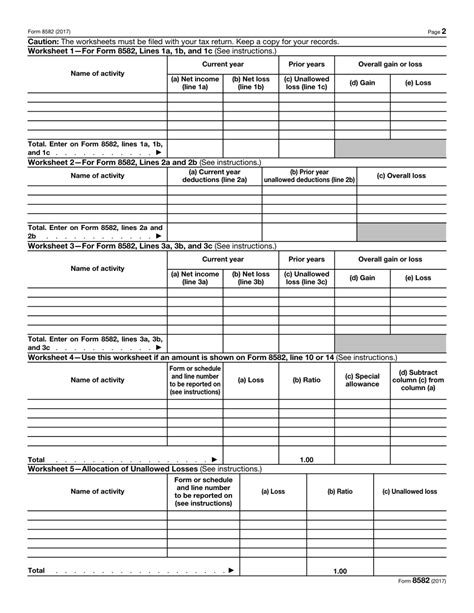 Irs Form 8582 2017 Fill Out Sign Online And Download Fillable Pdf Templateroller