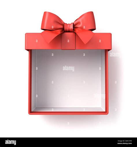 Blank Products Display Showcase Present Box Or Top View Of Red T Box