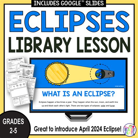 Eclipse Library Lesson Solar And Lunar Eclipses Elementary Library Lesson Mrsreaderpants