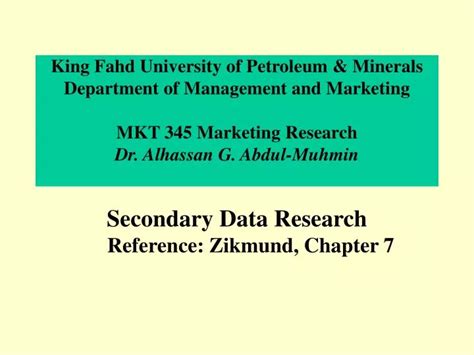 Ppt Secondary Data Research Reference Zikmund Chapter 7 Powerpoint Presentation Id 5893229