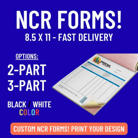 Custom Ncr Carbonless Forms 2 Part And 3 Part Phoenix Print Shop