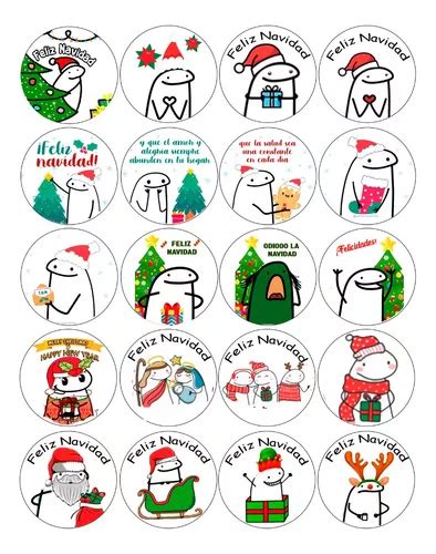 Lamina Comestible Flork Navideño circulos De 5 Cm Azucar Cuotas sin