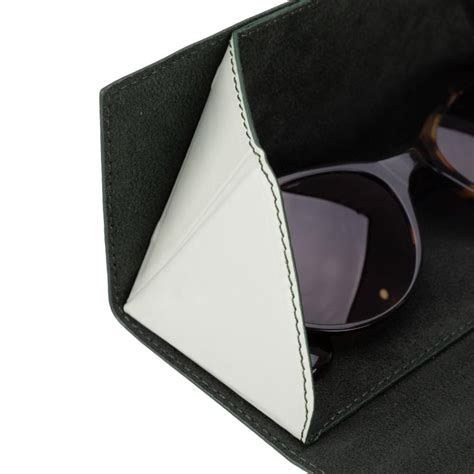 Triangular Leather Glasses Case Mint Glasses Cases Sagebrown