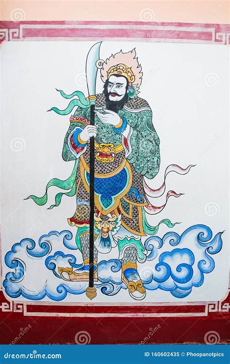 God Of Guan Yu Chinese Arts On Temple Wall Stock Image Image Of Giant