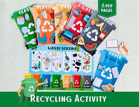Waste Sorting Activity Recycling Game Earth Day Printable Garbage