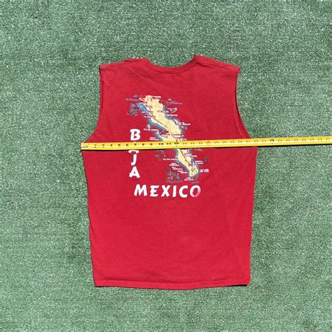 Vintage Baja Mexico Red Tank Top Size Xl Body Depop