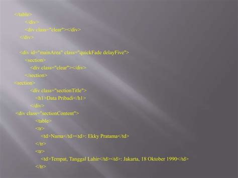 Membuat Cv Dengan Html Ppt