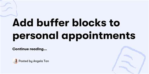 Add Buffer Blocks To Personal Appointments Angela Tan Buymeacoffee