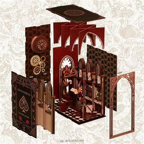 DIY Miniatuur Poppenhuis Booknook Kit 3D Houten Puzzel Boekensteun