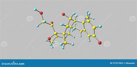 Dexamethasone Molecular Structure Isolated On Grey Stock Illustration Illustration Of Oncology